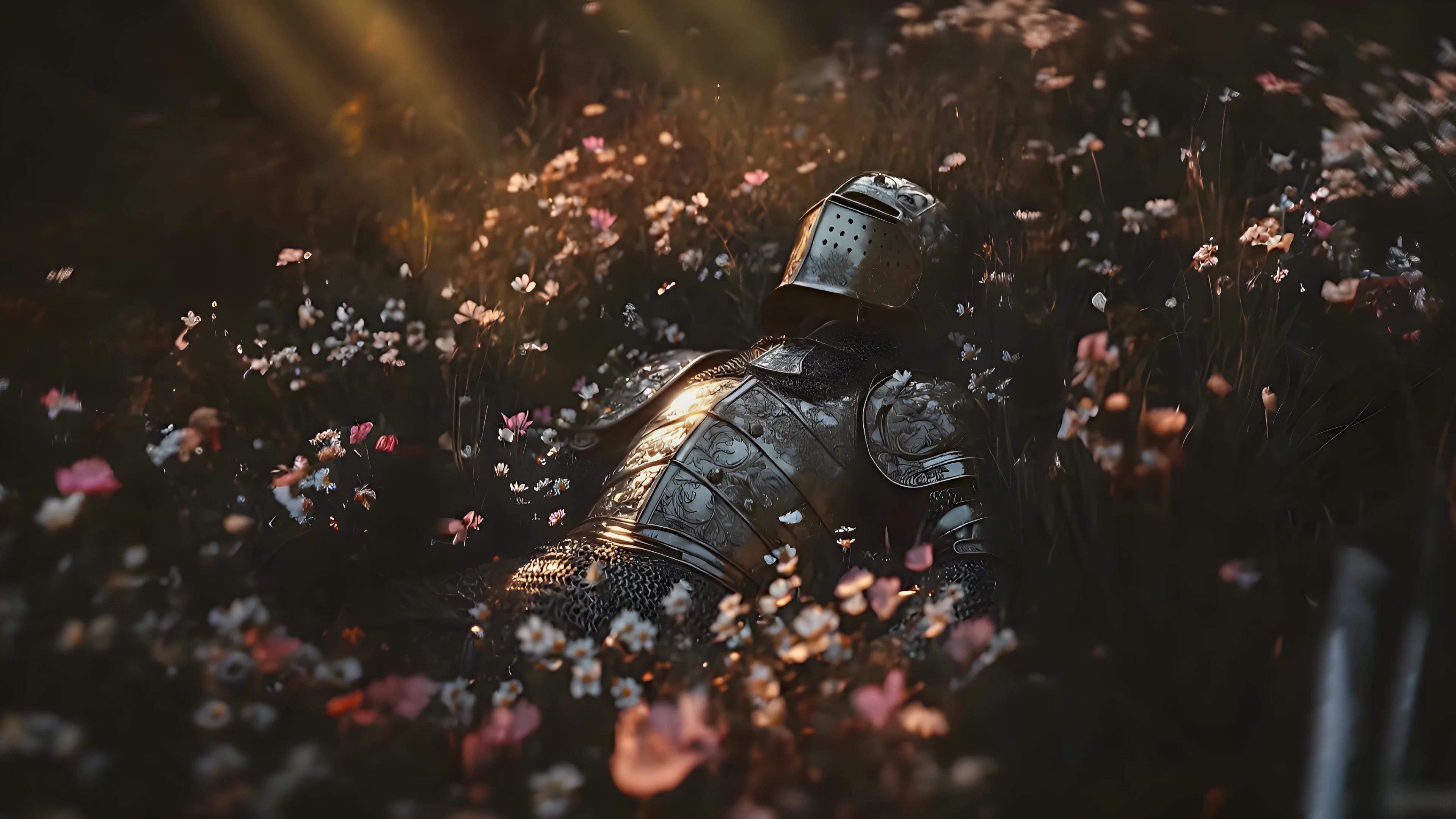 Fallen Knight Blossom Field Live Wallpaper