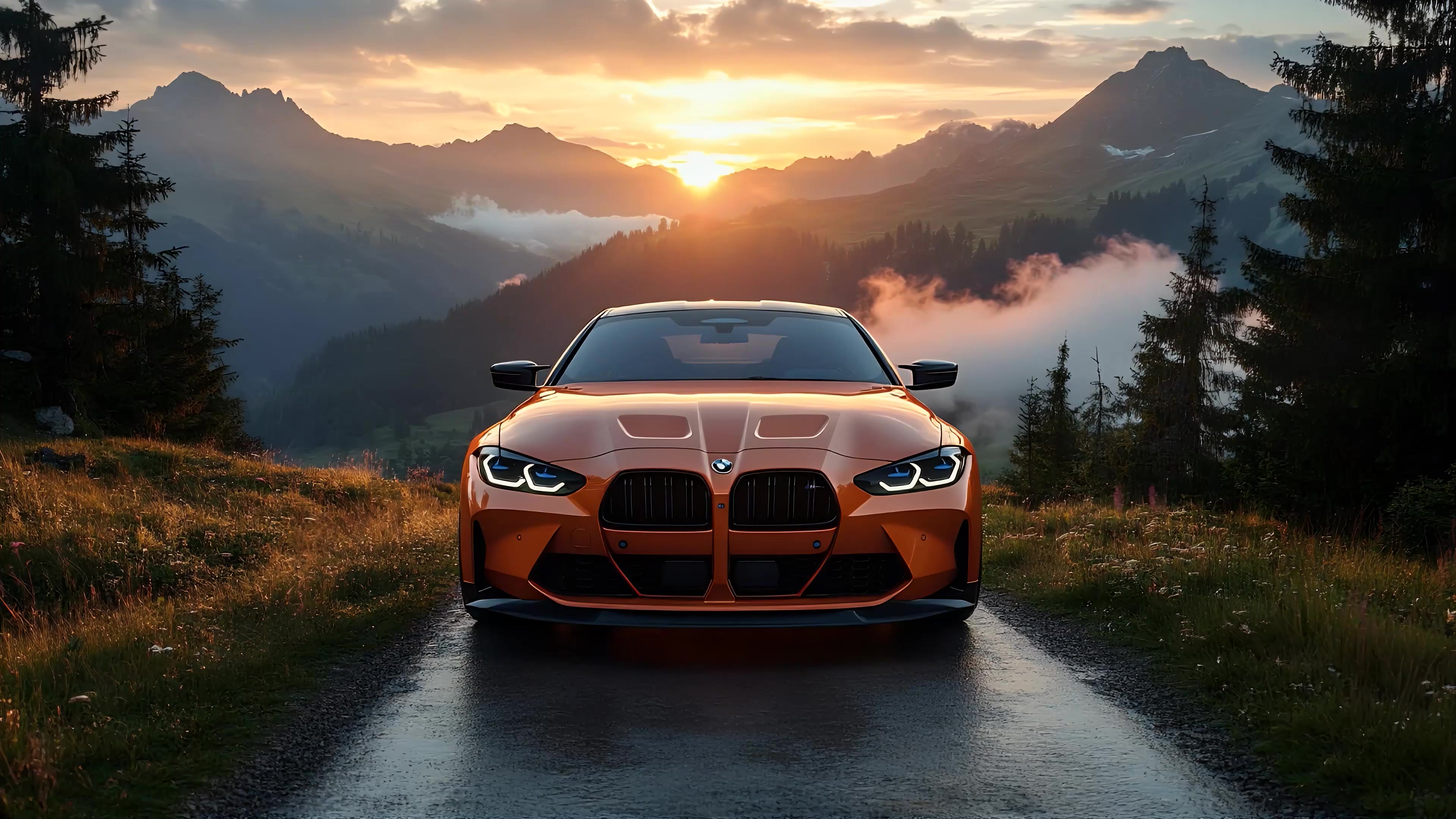 BMW M4 at Sunrise Live Wallpaper