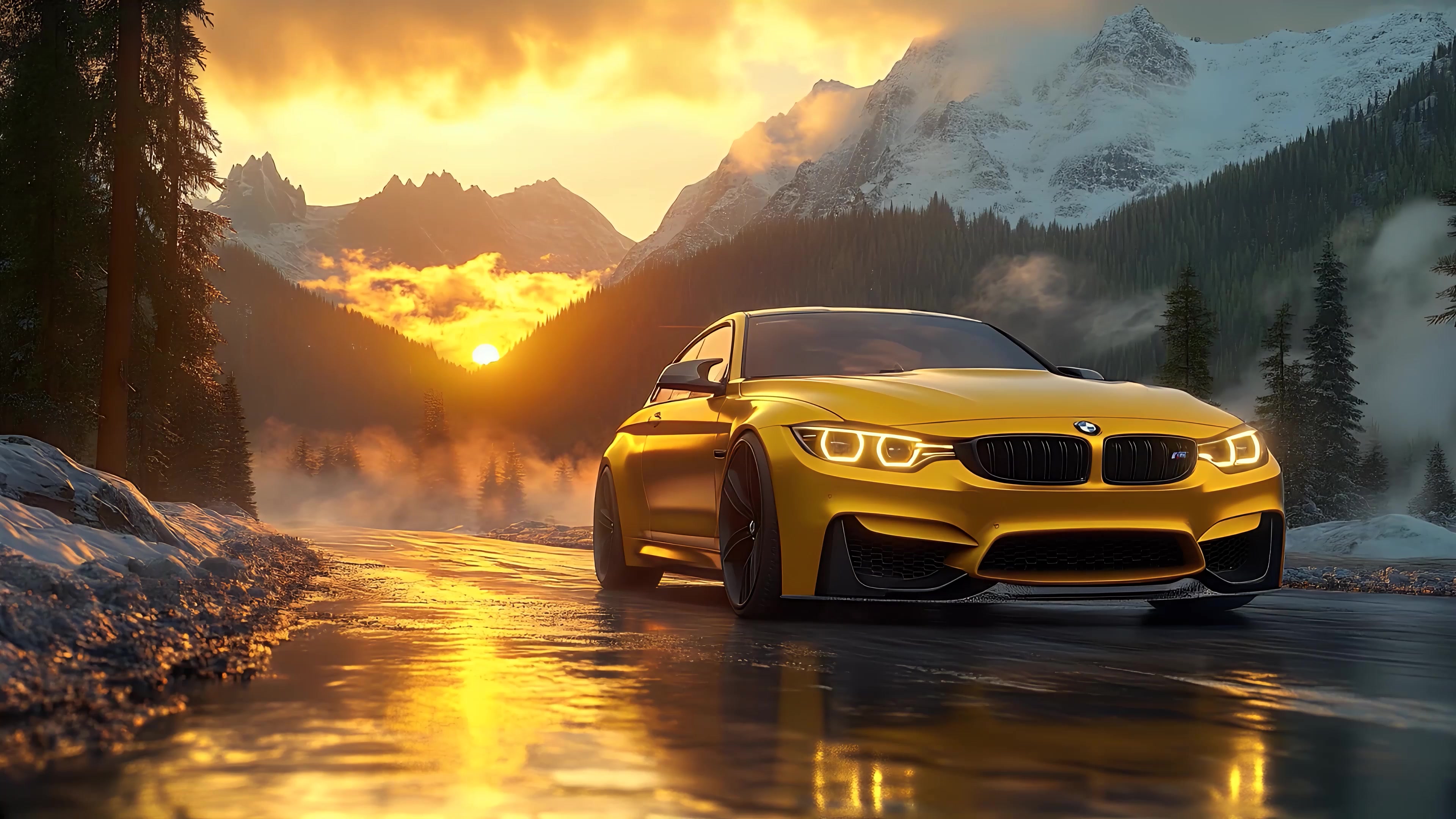 Yellow BMW M4 Live Wallpaper