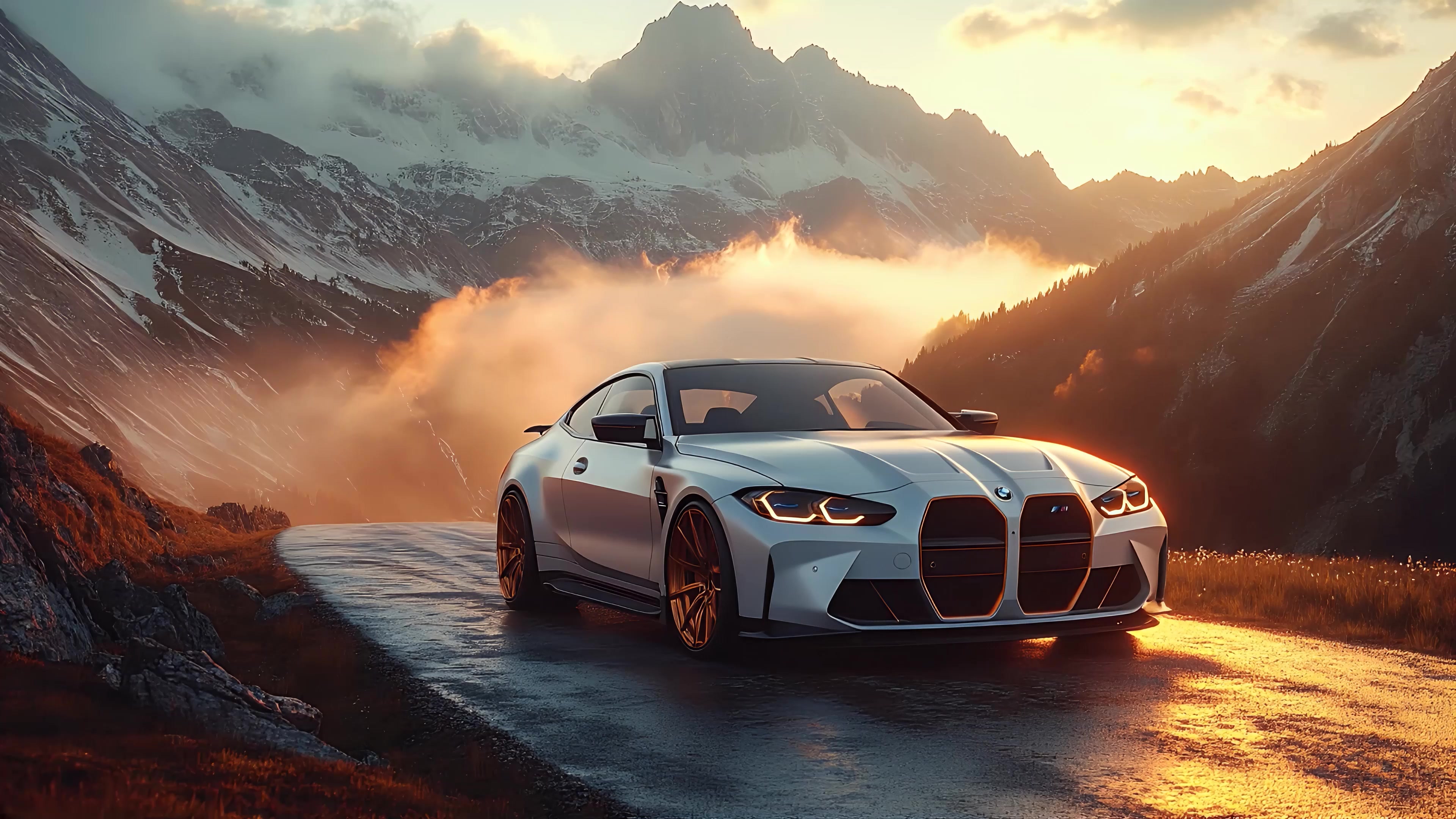 BMW M4 in Mountains Mobile Live Wallpaper