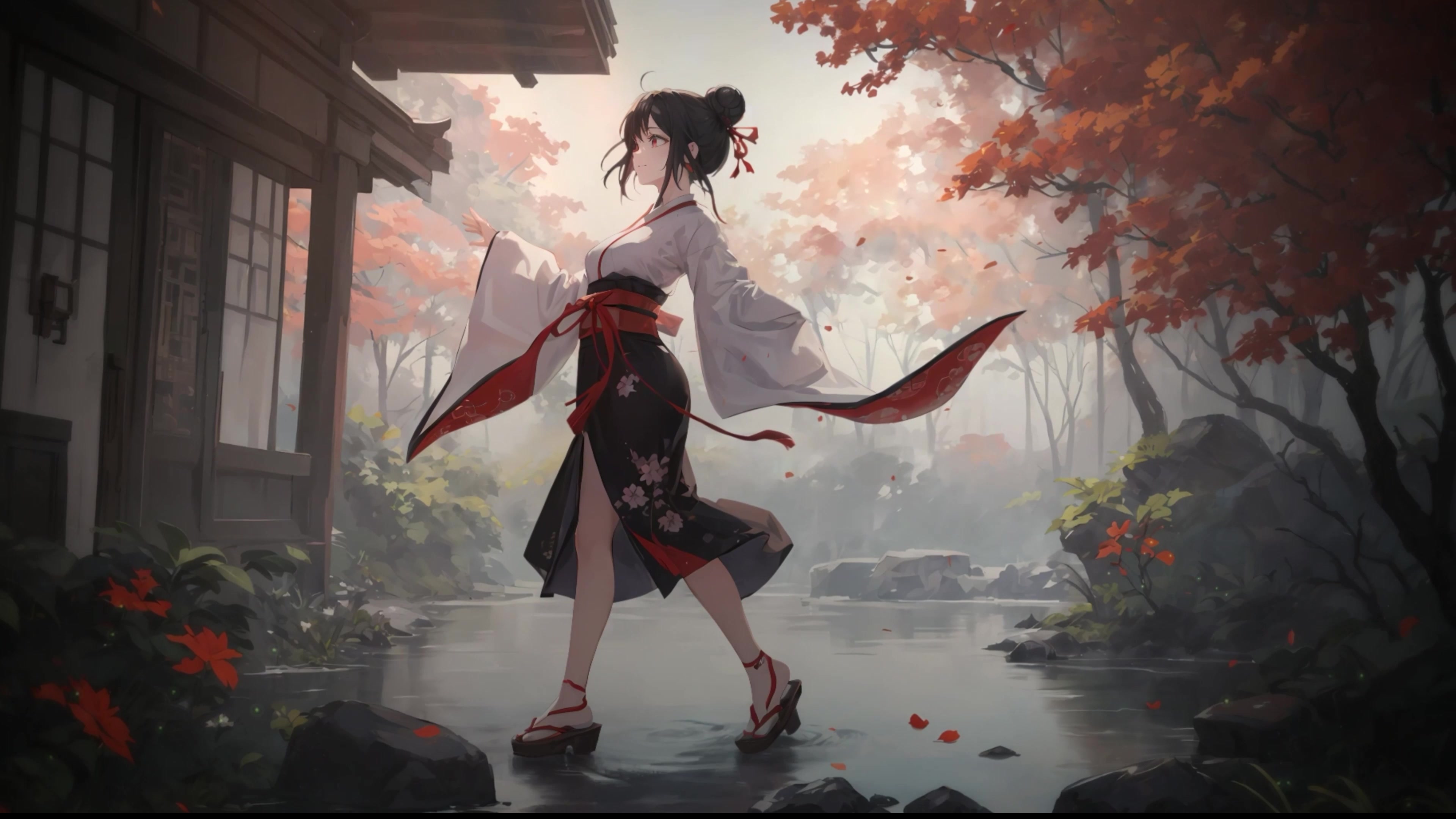 Shrine Maiden (Miko) Live Wallpaper