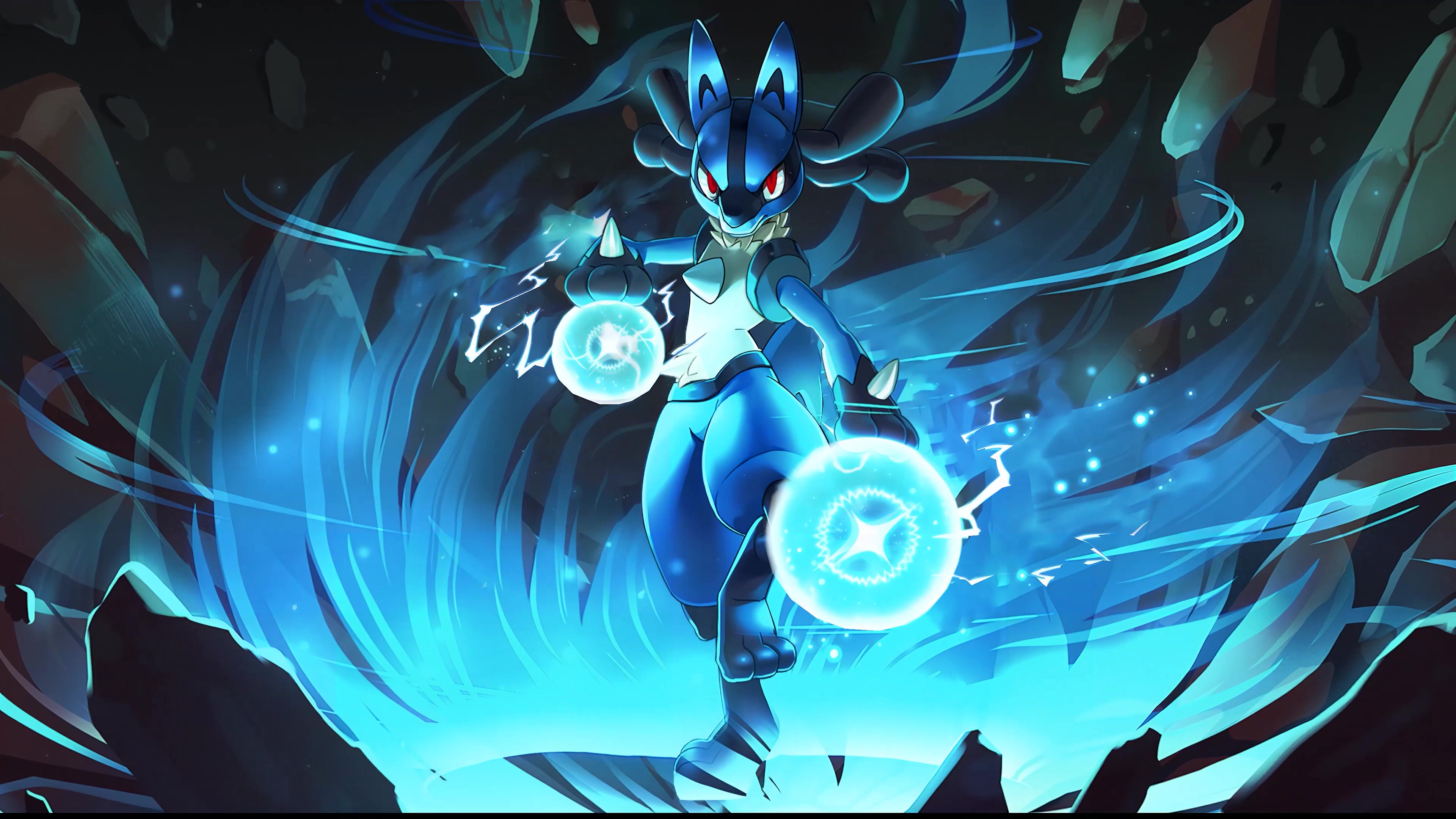 Lucario Power Surge - Pokemon Mobile Live Wallpaper