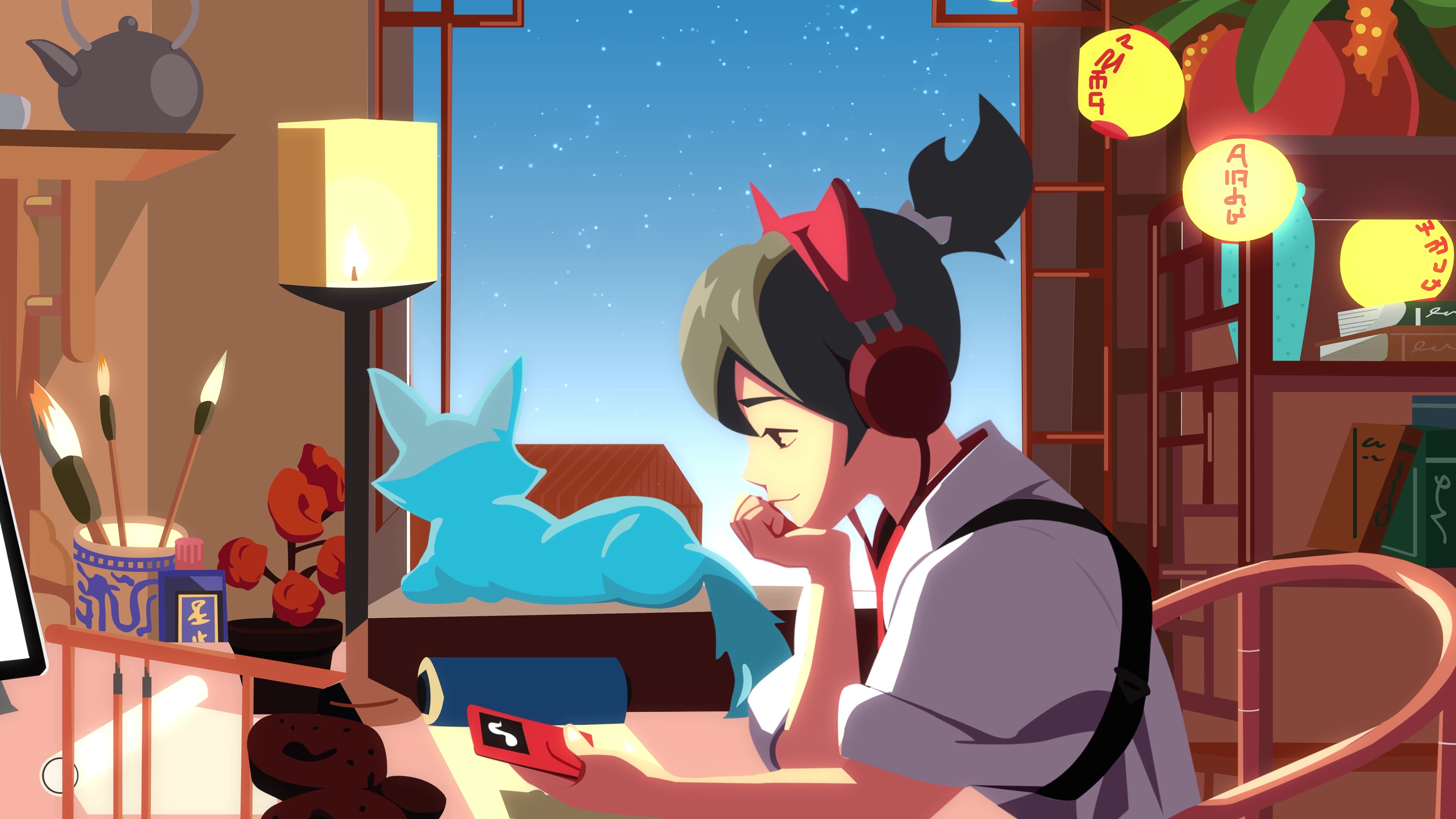 Overwatch 2 - Kiriko Lofi Girl Mobile Live Wallpaper