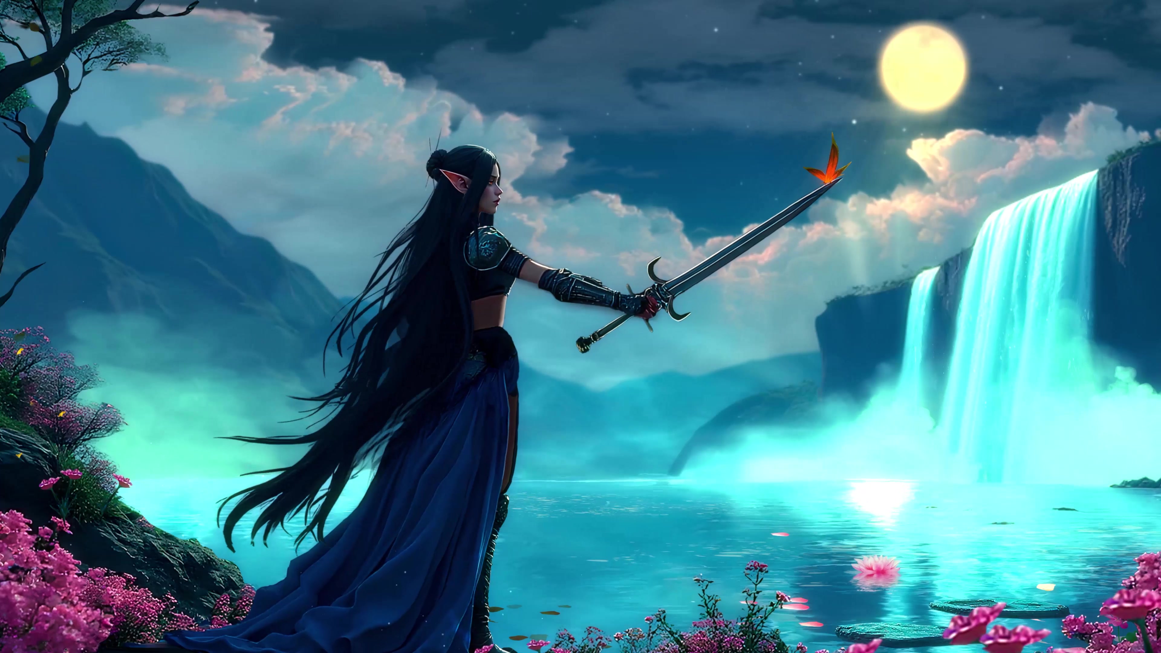 Moonlit Blade of Fate Mobile Live Wallpaper