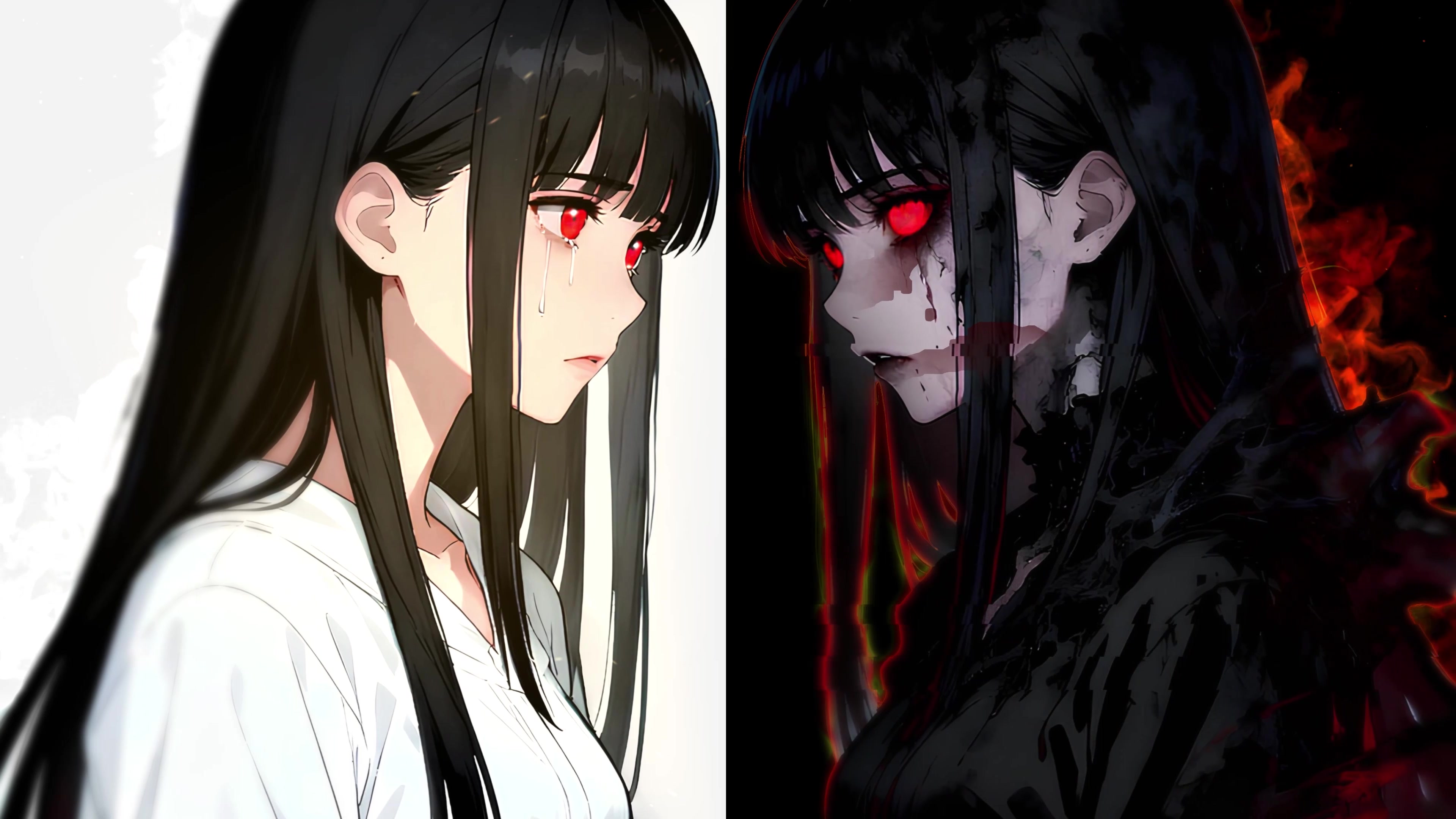 Good and Evil Anime Girl Live Wallpaper