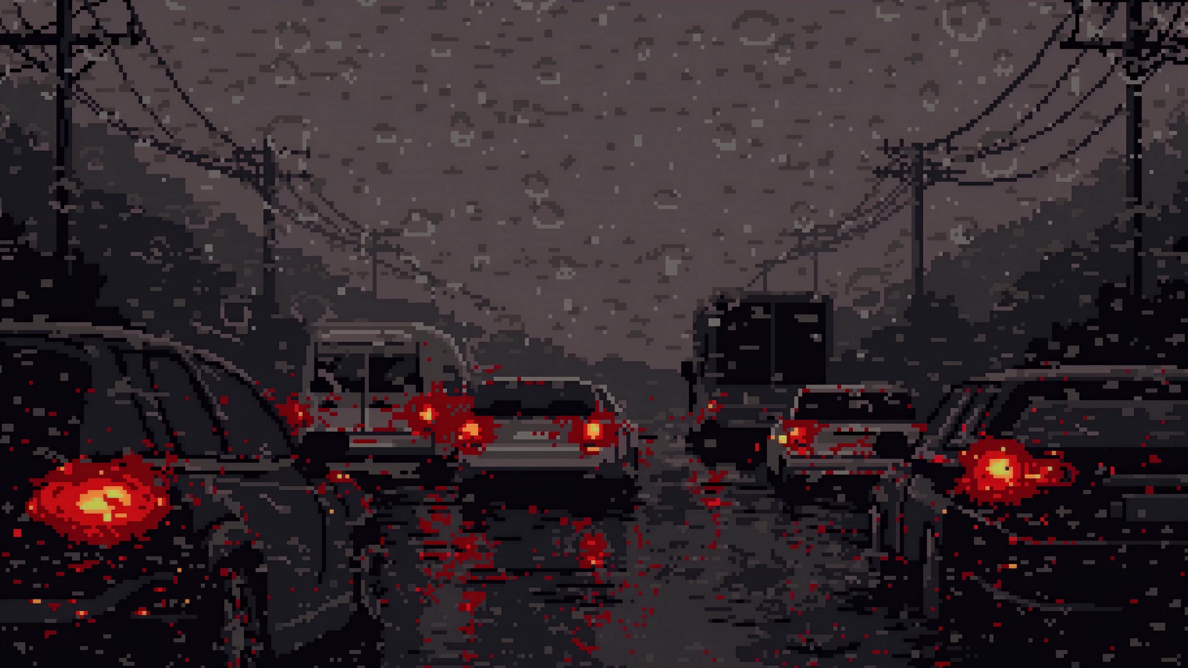 Pixel Rain Traffic Live Wallpaper