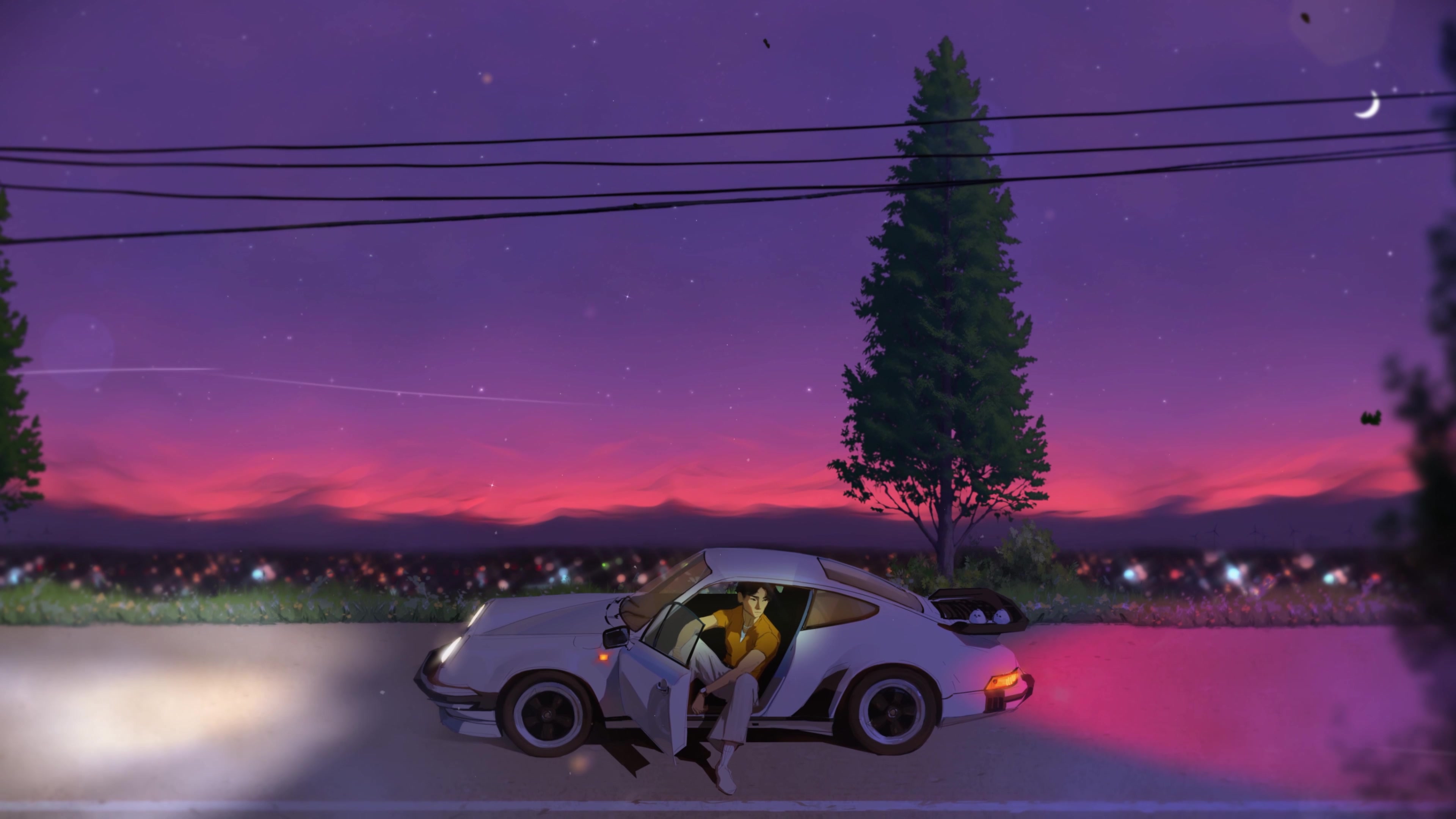 Lonely Highway Glow Live Wallpaper