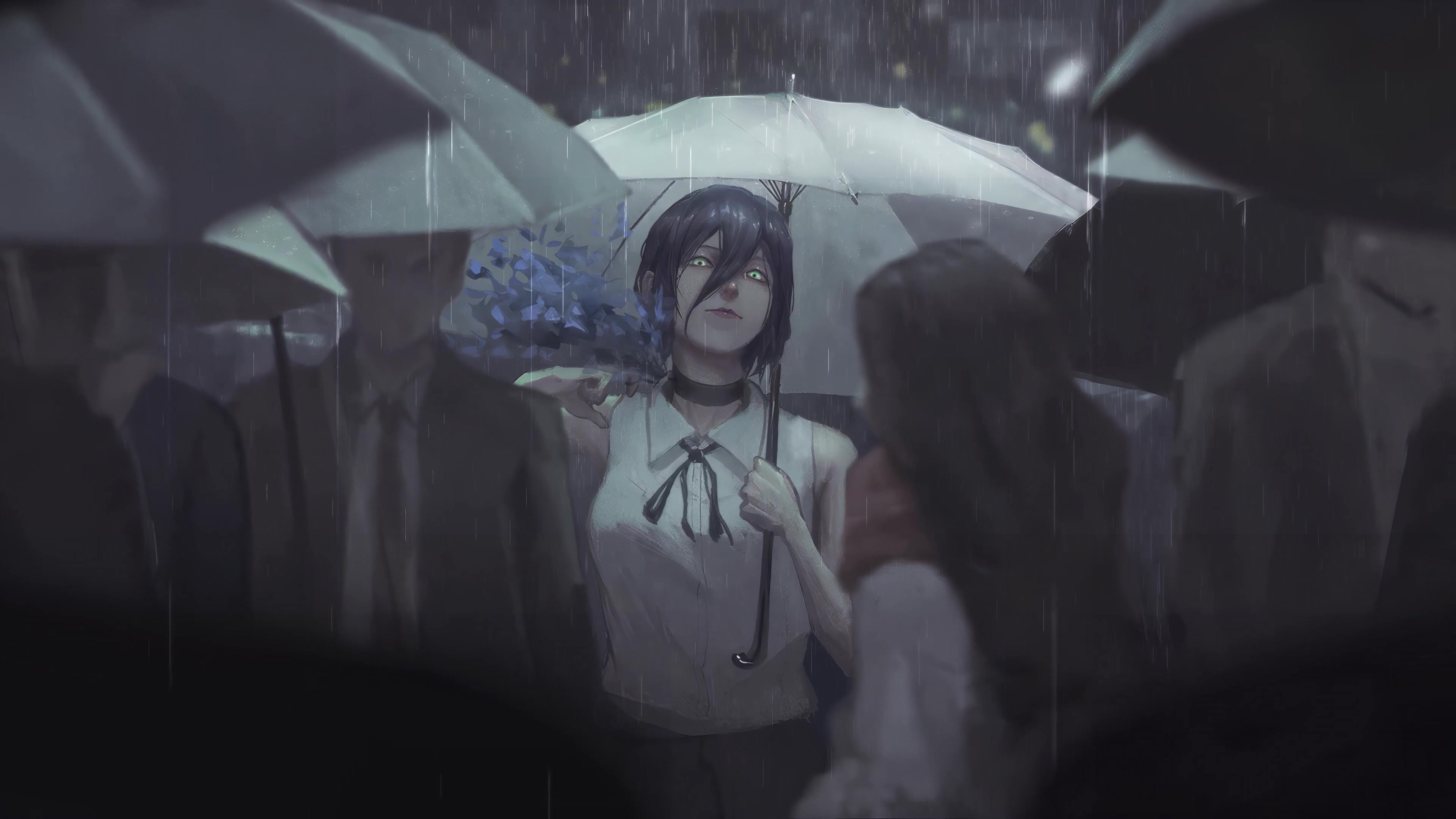 Reze in Rain Live Wallpaper