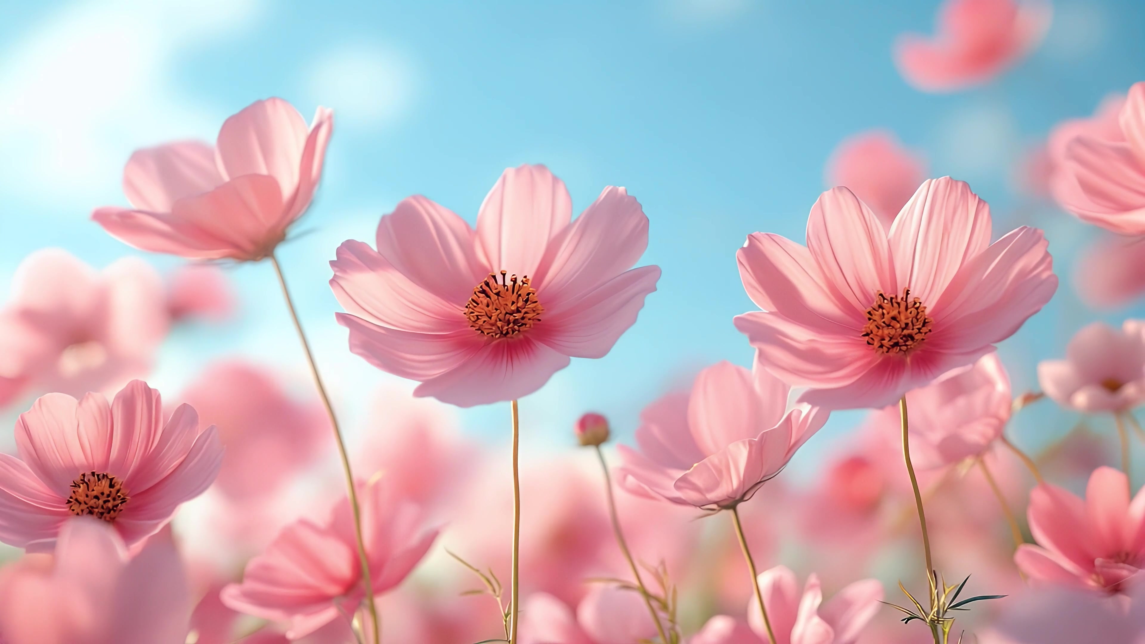 Pink Cosmos Flowers Mobile Live Wallpaper