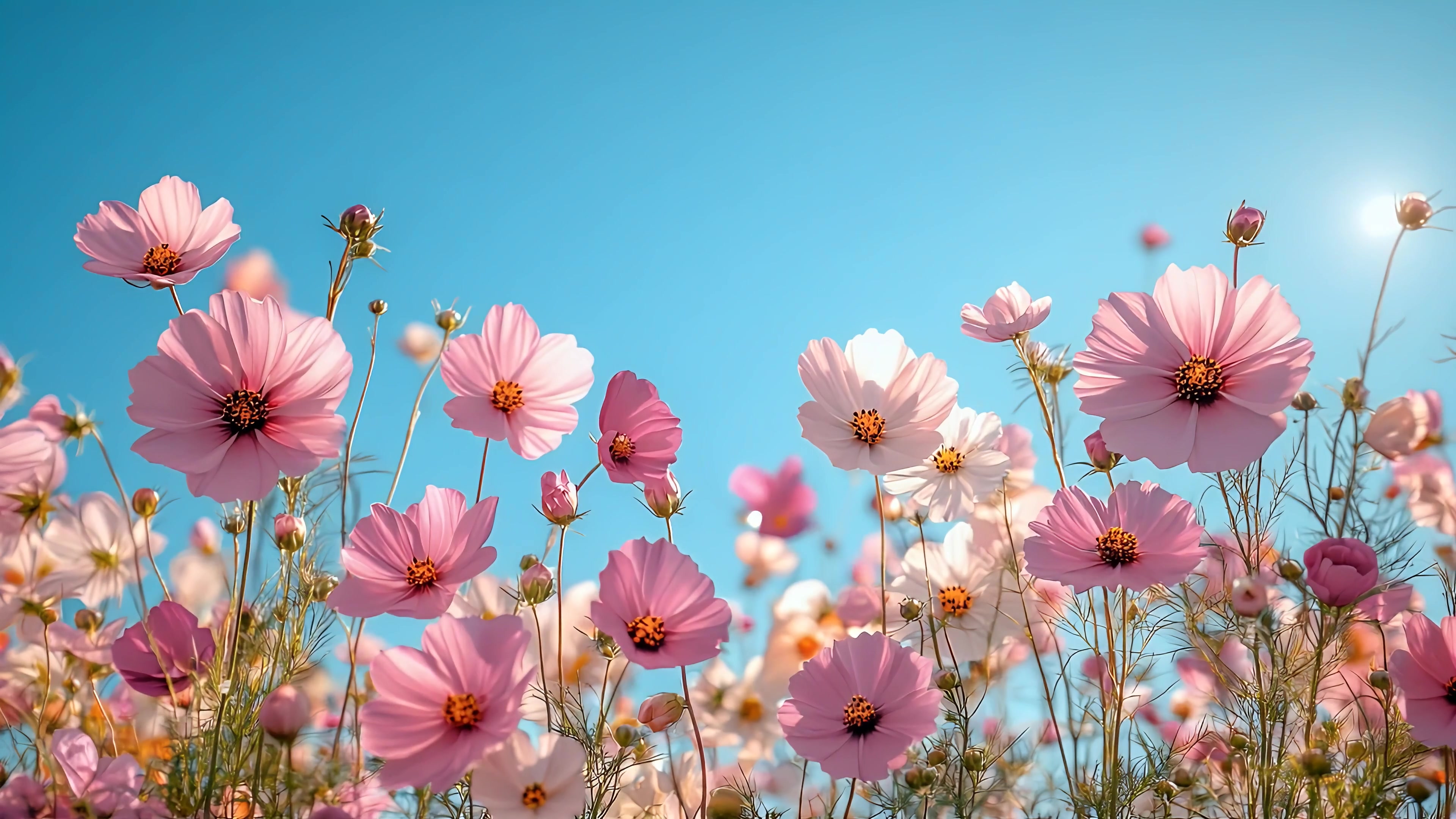 Cosmos Flowers Blooming Mobile Live Wallpaper