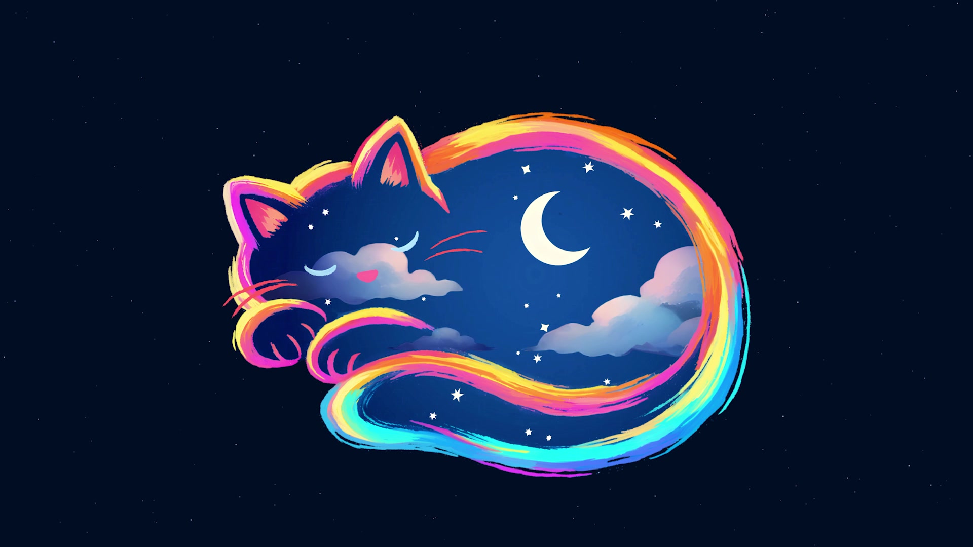 Starry Night Kitty Live Wallpaper