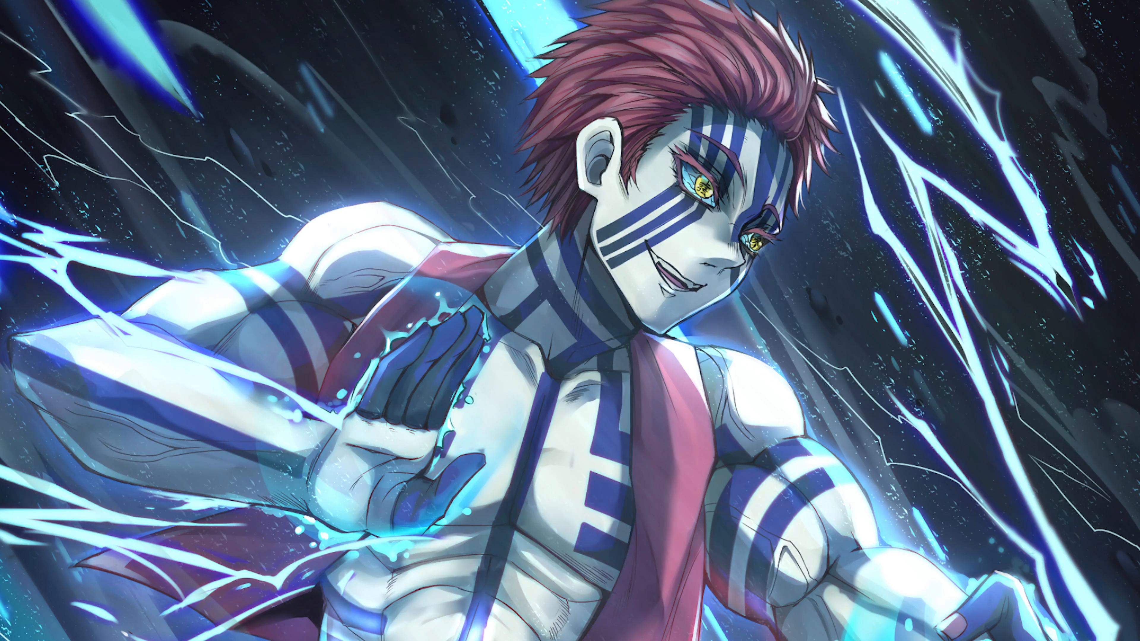 Akaza With a Glowing Blue Body Animated Wallpaper