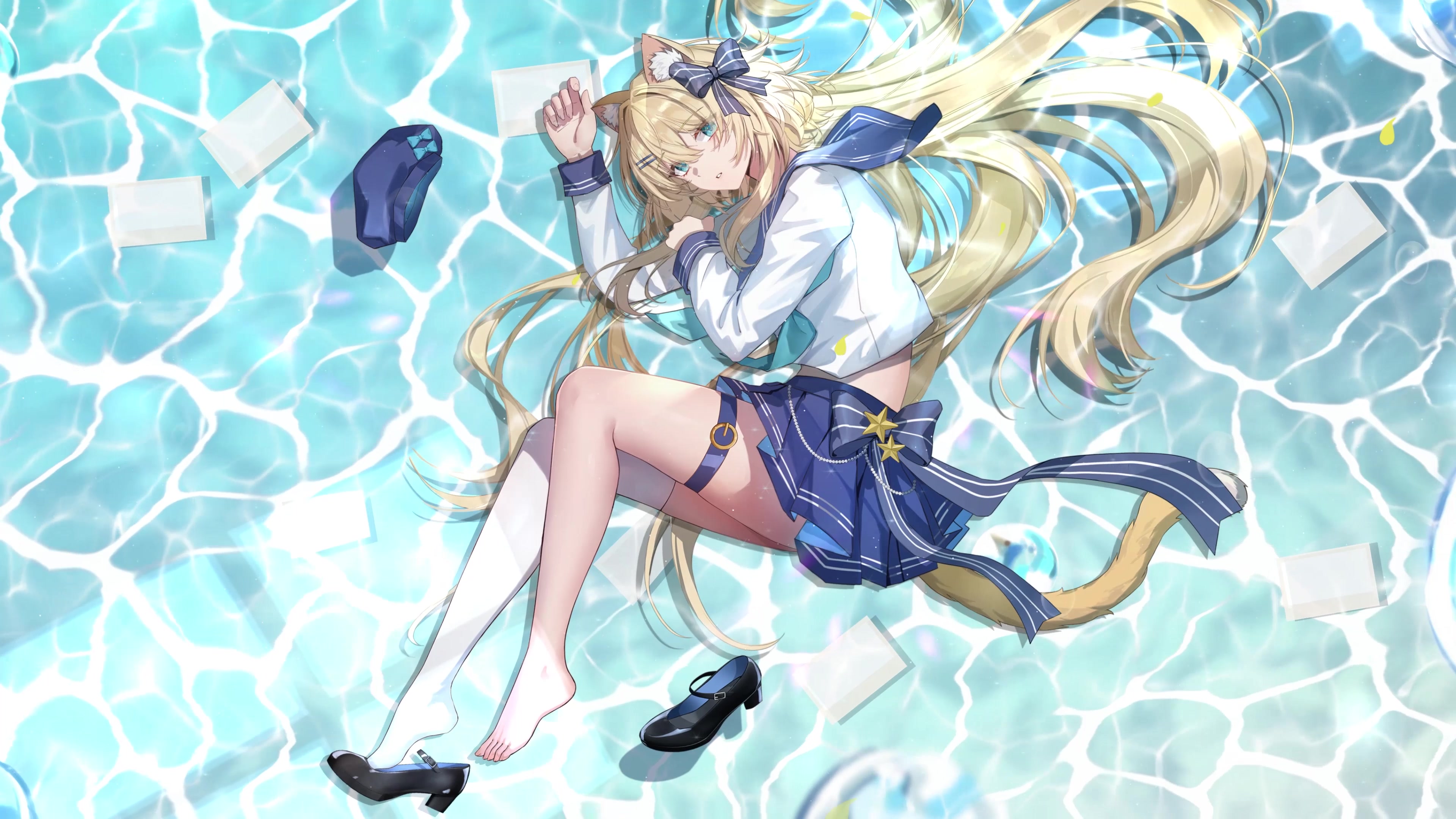 Catgirl Azure Daydream Mobile Live Wallpaper